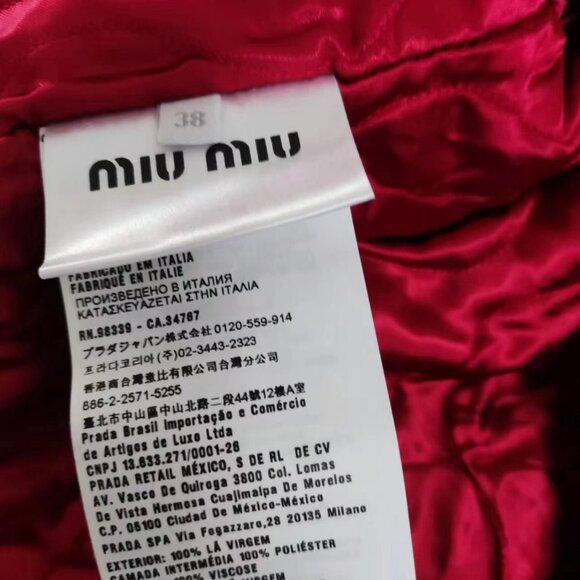 Miu Miu | Jackets & Coats | Miumiu Leather Jacket 38 Size 98 New With ...